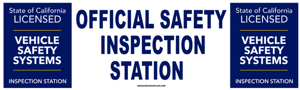 Official Safety Inspection Station Vinyl Banner | Smogchecksupplies.com