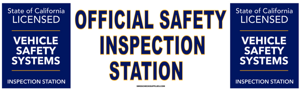 Official Safety Inspection Station Vinyl Banner GOLD ...