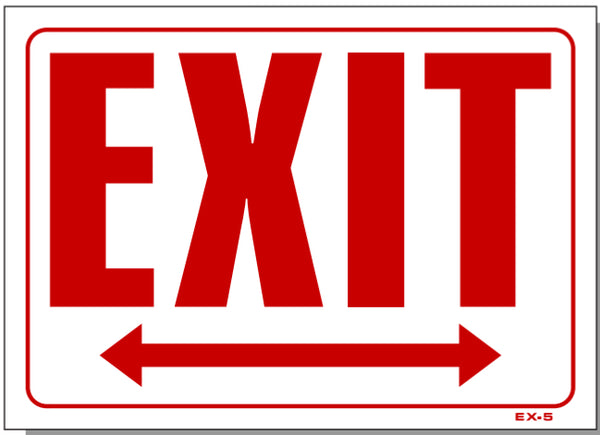 Exit (Double Arrow) Sign, EX5, SMOGCHECKSUPPIES.COM | Smogchecksupplies.com