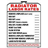 RADIATOR LABOR RATES SIGN, RAD, SMOGCHECKSUPPLIES.COM 877-438-7761 ...