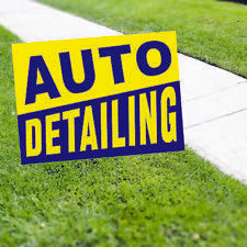 AUTO DETAILING Yard Sign 18" X 24" | Smogchecksupplies.com