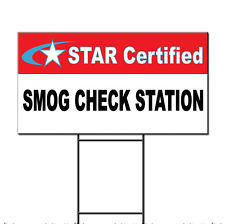 Star Certified Smog Check Station Plastic Yard Sign | Smogchecksupplies.com