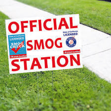 Official Smog Station Smog Check Yard Sign | Smogchecksupplies.com
